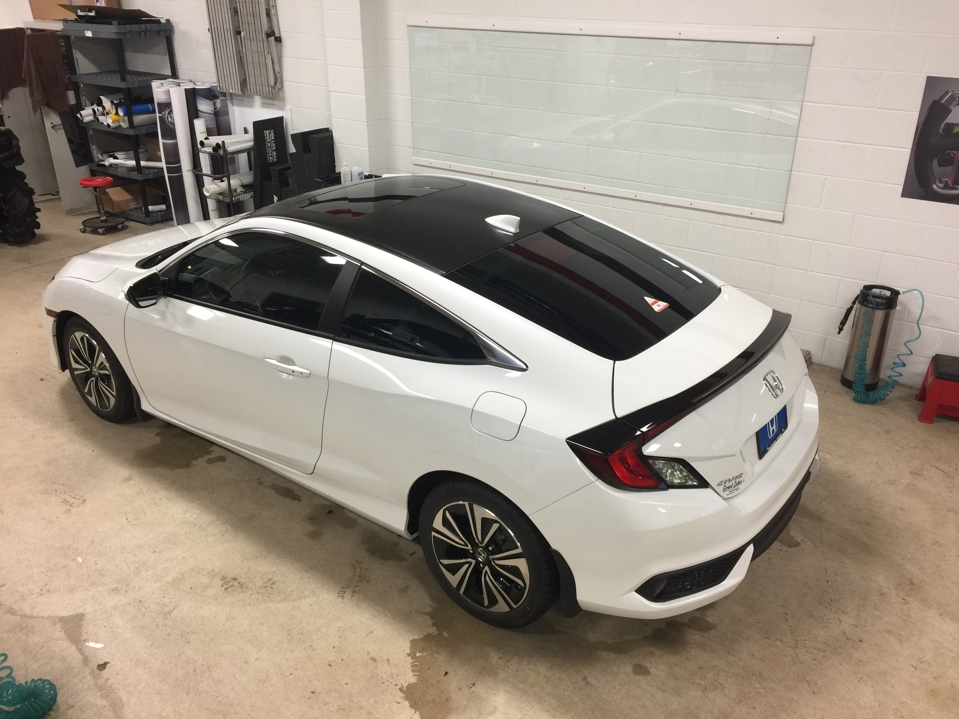 Honda Civic Gloss Black Roof Wrap